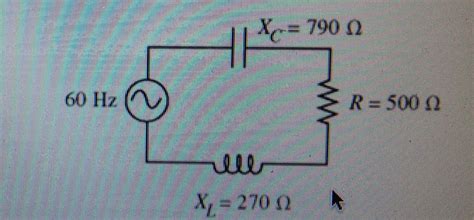 Solved The 60â€hz Ac Source Of The Series Circuit Shown In