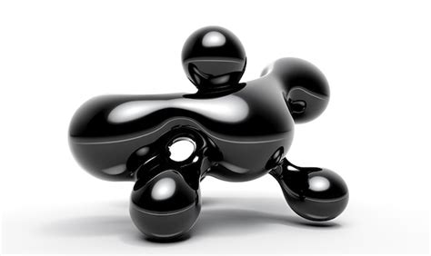 Premium Ai Image Futuristic Object Black On White Background Abstract Shape For Banner