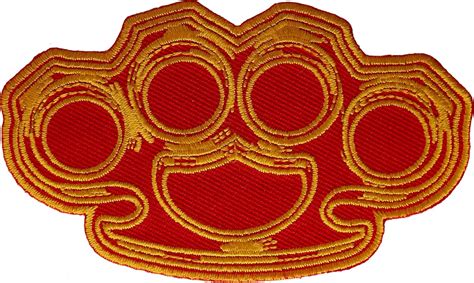 Brass Knuckles Patch Iron On Embroidered Arts Crafts And Sewing