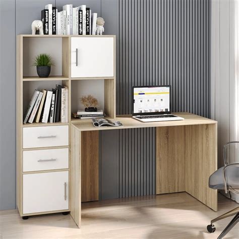 Стіл компютерний Дуб Сонома Білий Німфея Альба Лівий КС 5 купити онлайн на Rozetka