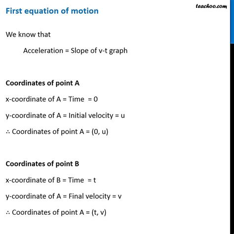 Derivation Of All 3 Equations Of Motion By Graph Teachoo