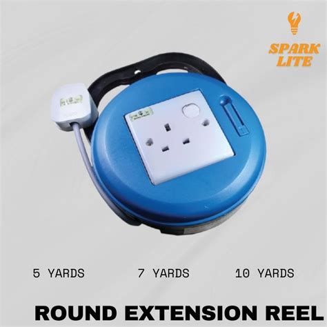 Yards Round Extension Roller Box Cable Reel Portable Trailing Extension Socket Cable Box