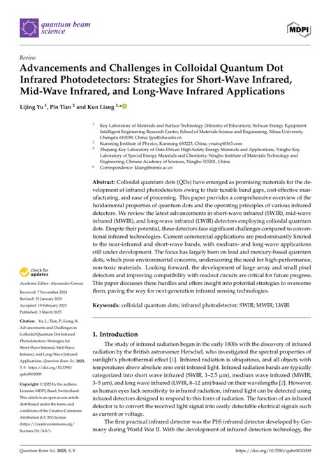 Pdf Advancements And Challenges In Colloidal Quantum Dot Infrared