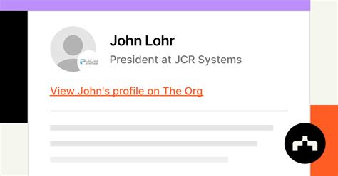 John Lohr President At Jcr Systems The Org