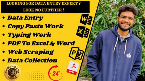 do data entry copy paste web research excel pdf to word excel data