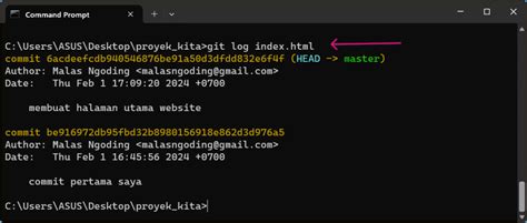 Tutorial Git 4 Melihat Riwayat Revisi Dengan Git Log Malas Ngoding