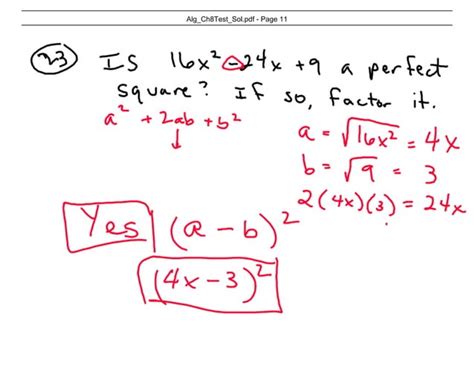 Alg Ch8 Factoring Test Solutions PDF Technology Computing