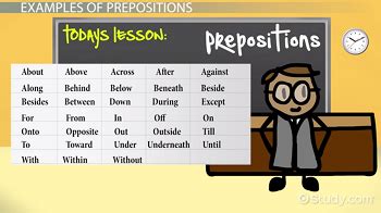 What Is A Preposition Definition Uses Examples Video Lesson Transcript Study Com