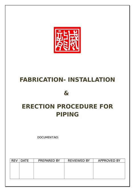Piping Installation And Erection Procedure Pdf