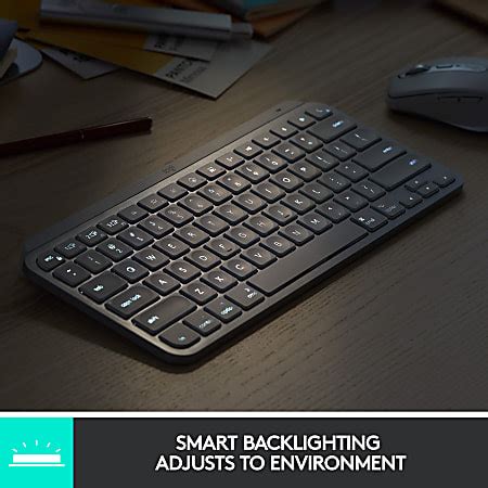 Logitech MX Keys Mini Minimalist Wireless Illuminated Keyboard Pale Gray Office Depot