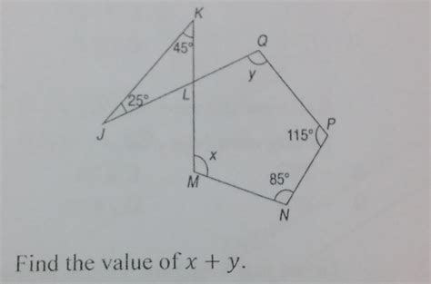 solved find the value of x y [geometry]
