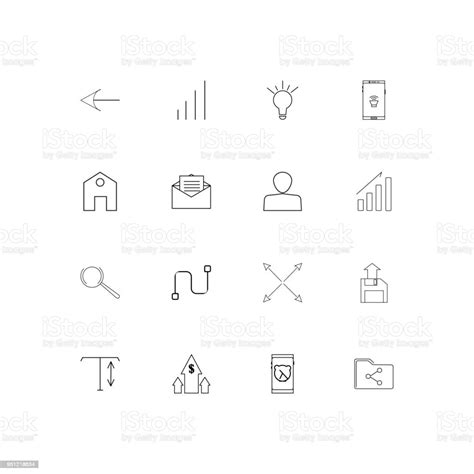 웹 및 텍스트 간단한 선형 아이콘 설정합니다 개요 벡터 아이콘 0명에 대한 스톡 벡터 아트 및 기타 이미지 0명 디자인 벡터 Istock