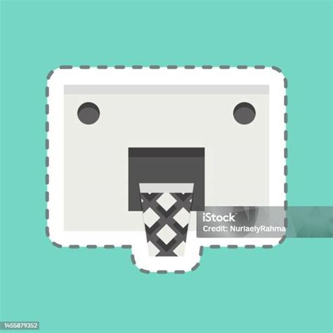 스티커 라인 컷 바구니 스포츠 장비 기호와 관련이 있습니다 심플한 디자인 편집 가능 간단한 그림 Championship에 대한