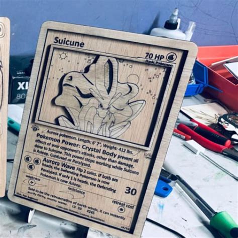 Lucario Pokemon Card Laser Cutter Files Vector For Wood Glowforge Light Burn Cricut Laser