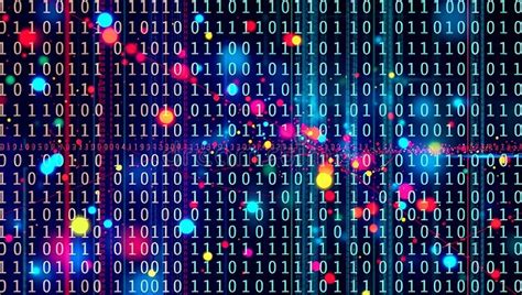 Binary Code Matrix With Colorful Illuminated Nodes Stock Illustration Illustration Of Matrix