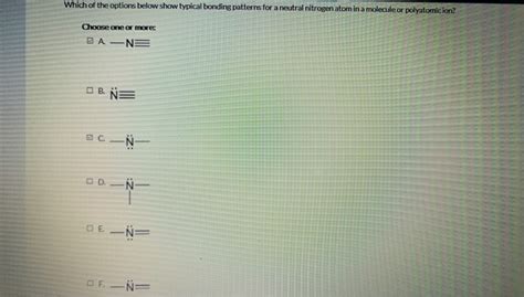 Solved Which Of The Options Below Show Typical Bonding