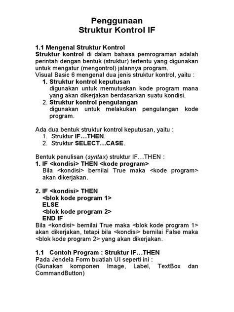4struktur Kontrol If Dan Select Case Pdf
