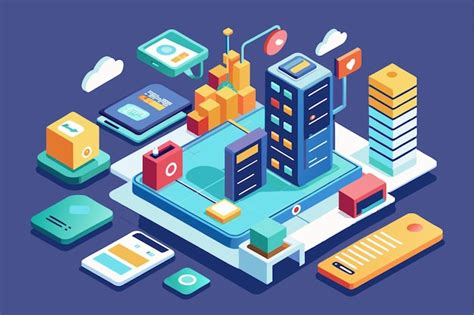 Explore A Colorful Isometric Design Showcasing Customizable Mobile Ui Ux Elements In An Urban