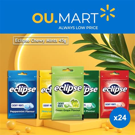 Eclipse Chewy Mints 45g Box 20 Packs Minty Lemon Spearmint