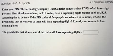 Solved 5 3 Section Exercise Question 10 Of 10 1 Point