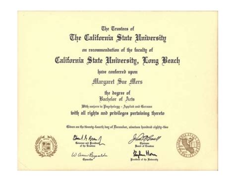 Csulb Ba Diploma