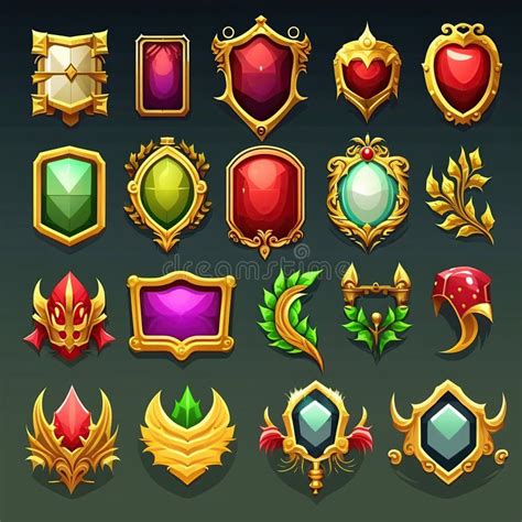 Rank Circle Frames Ui Game Borders Evolution Frames Game Ui Ux Modern Elements Stock