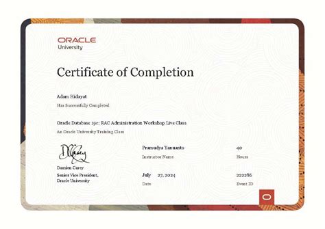 Just Finished The Oracle Database 19c Rac Administration Workshop Adam Hidayat