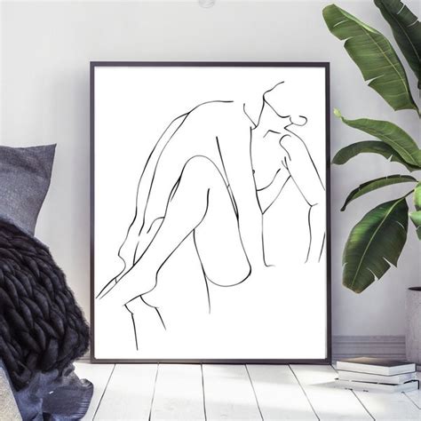 Nude Line Drawing Etsy UK