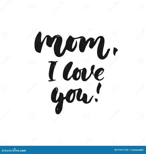 Мама я тебя люблю нарисованная рука помечающ буквами фразу на день ` S матери изолированная