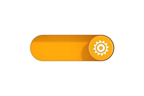 premium photo yellow toggle switch slider with cogwheel icon 3d rendering