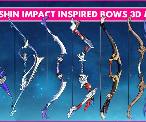 Artstation All Genshin Impact Inspired Bows 3d Models With Game