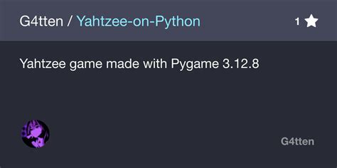 Github G4ttenyahtzee On Python Yahtzee Game Made With Pygame 3128