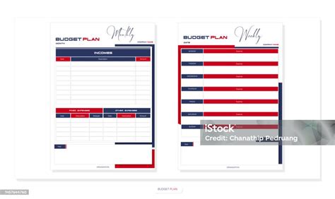 개인 월간 및 주간 예산 계획 인쇄 가능한 예산 플래너 템플릿 수입 및 지출 추적기 스톡 일러스트 예산 개인 주최자 서식 파일 회계 빈 인포 그래픽 0명에 대한 스톡 벡터