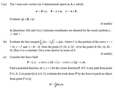 Solved A The Non Zero Vectors In Dimensional Space Chegg