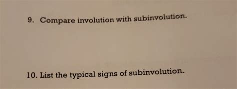 Solved 9 Compare Involution With Subinvolution 10 List