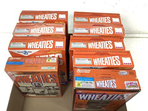 Lot 9 Wheaties Breakfast Of Champions Cereal Boxes