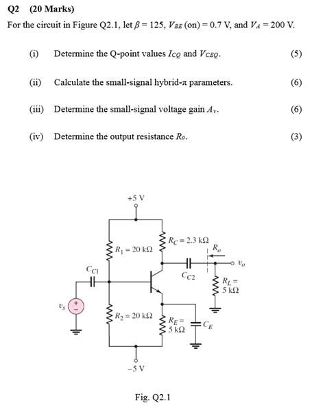 solved q2 20 marks for the circuit in figure q2 1 let