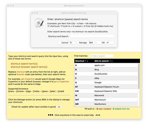 macro quick web search—search the web via shortcuts macro library