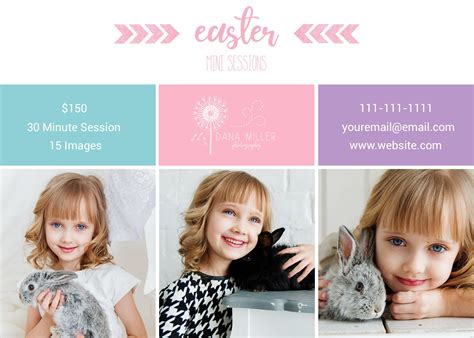 Photoshop Template Easter Mini Session Template Easter Template