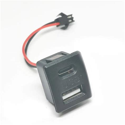 Double Layer Usb Female Base Type C Charging Power Socket With Cable