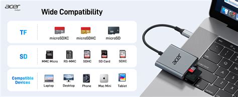 Acer Sd 4 0 Card Reader Uhs Ii Micro Sd Reader Usb C Dual Slot Type C Memory Card