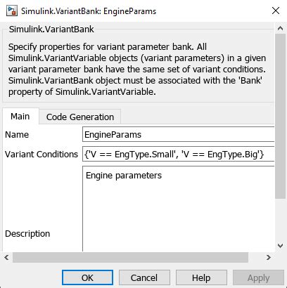 Simulink Variantbank Group All Variant Parameter Values In Structure Array In Generated Code