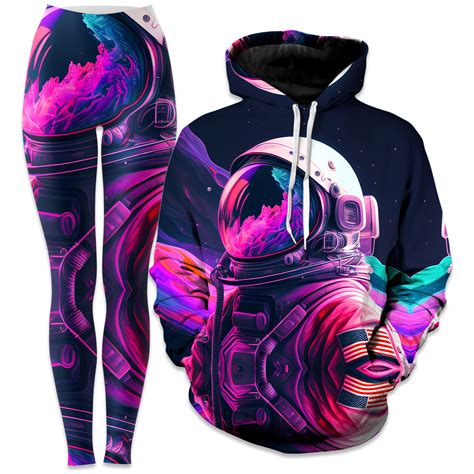 Synthwave Astronaut Hoodie And Leggings Combo Iedm