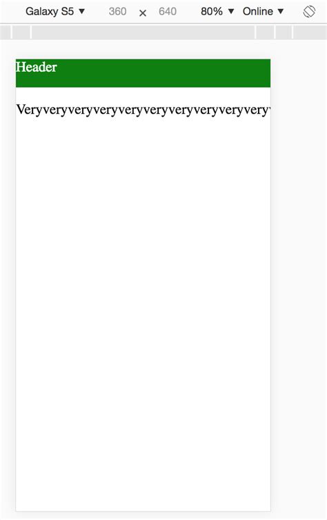 Html Div Is Not As Wide As The Page In Chrome Mobile When A Long