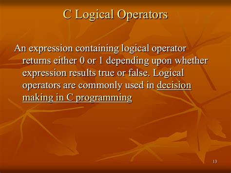 C Program Operators Ii Powerpoint Slides Learnpick India