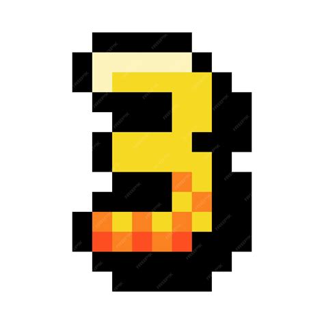 Premium Vector Pixel 8 Bit Number Three Or Numeral Vector