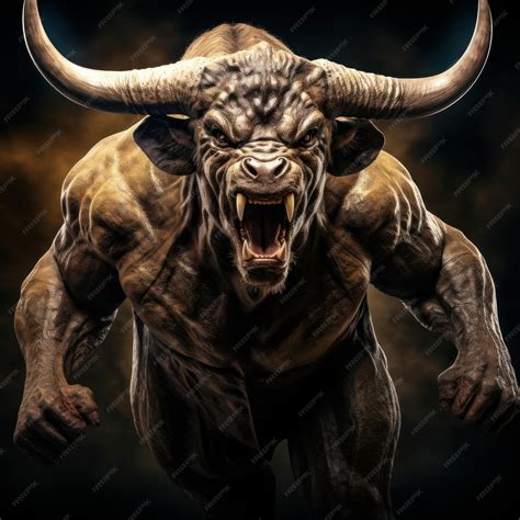 Premium Photo Crazy Creative Very Muscular Bull Very Angry