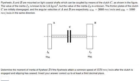 Solved Flywheels A And B Are Mounted On Light Coaxial Shafts