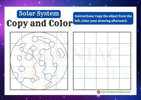 Pluto Copy And Color Grid Drawing Worksheet For Class 1 Brainiac Worksheets