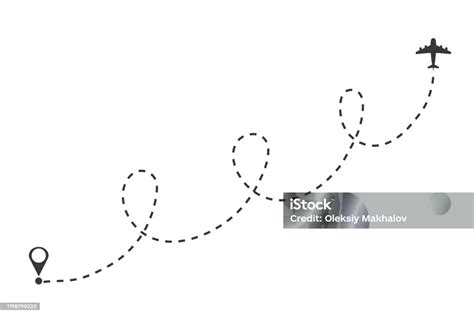 비행기 라인 경로 경로입니다 시작점 및 대시 선 추적이 있는 이동 벡터 아이콘 비행기 경로 비행 공기 점선 그리기 격리 그림 0명에 대한 스톡 벡터 아트 및 기타 이미지
